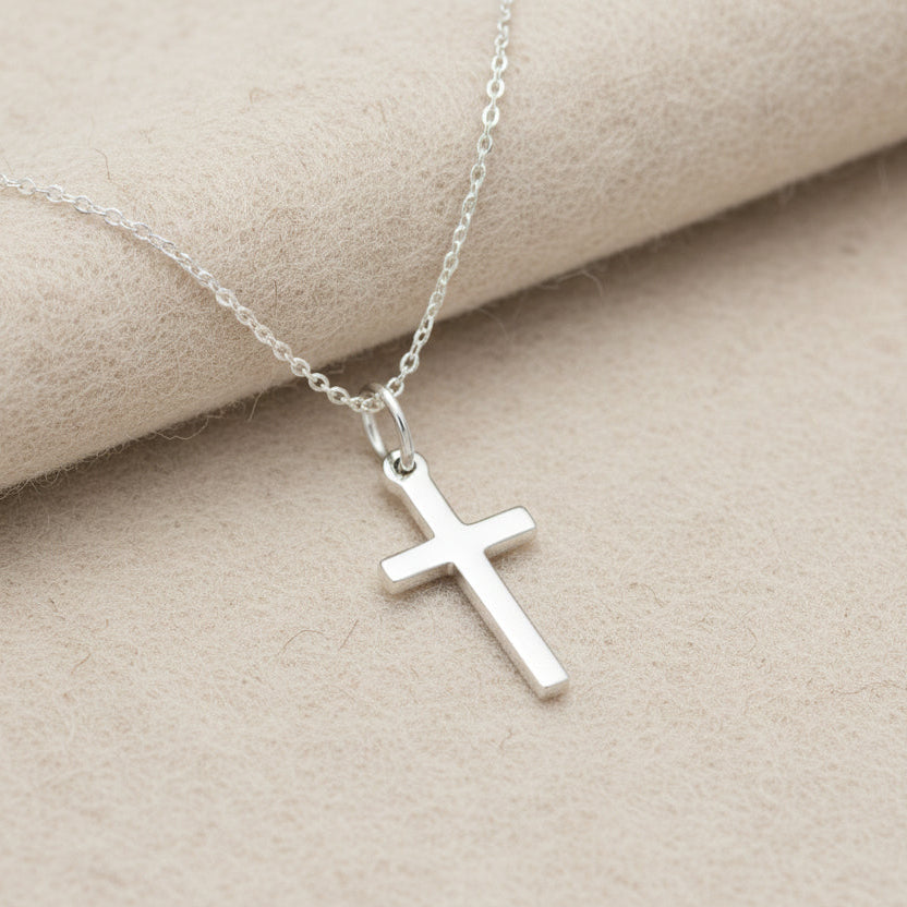 Sterling Silver Plain Cross Necklace