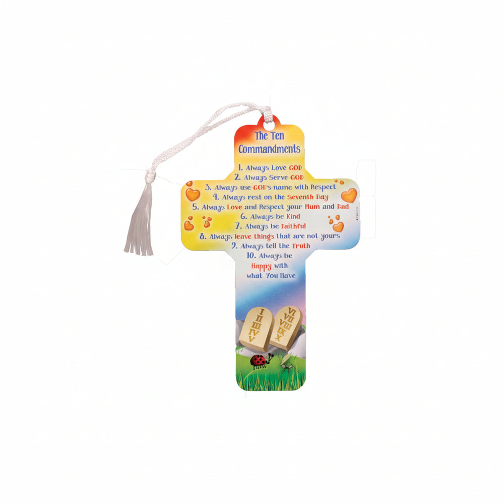 Wood Cross – Ten Commandments